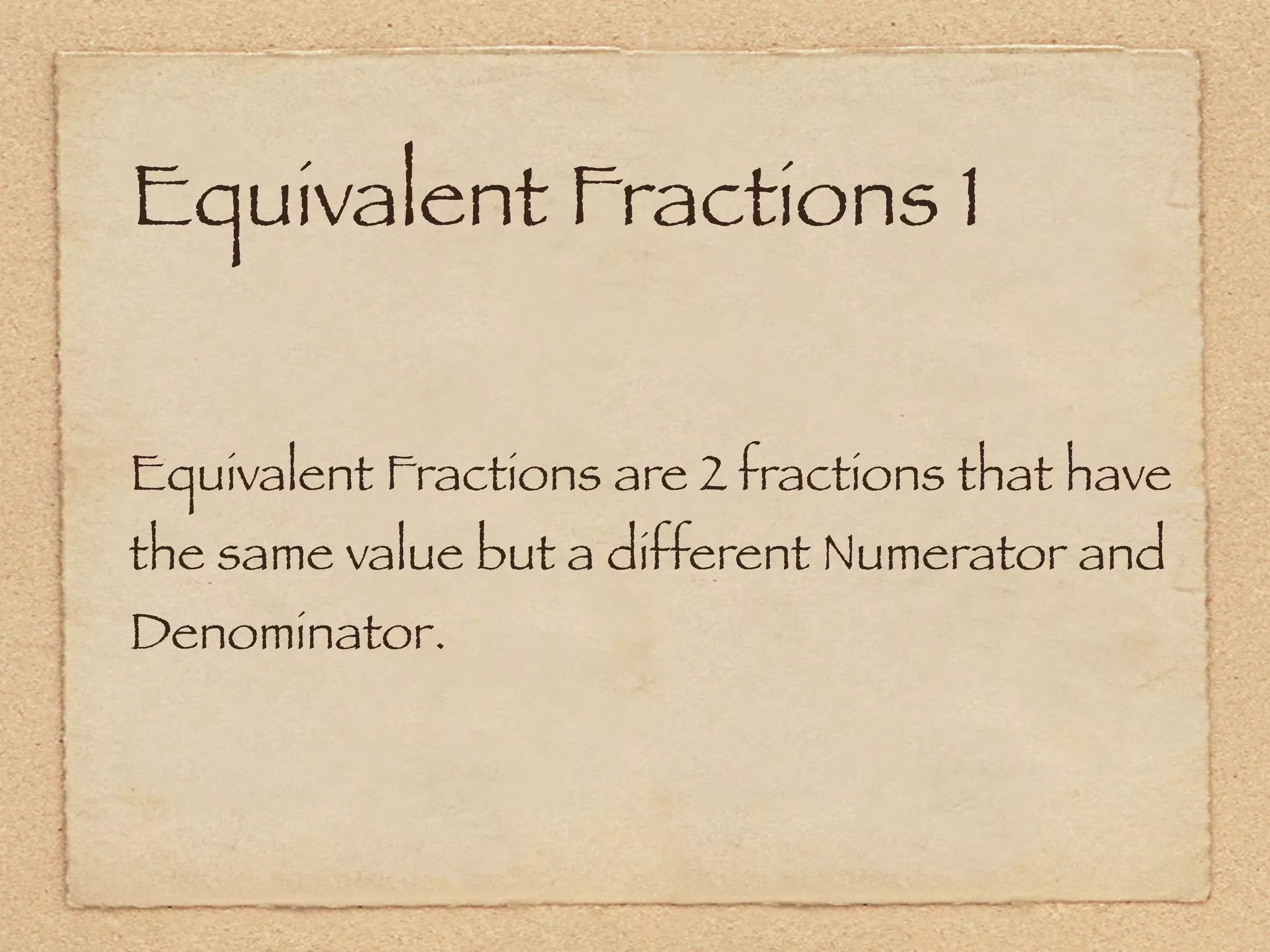 Equivalent, simplifyng and comparing fractions | KEY