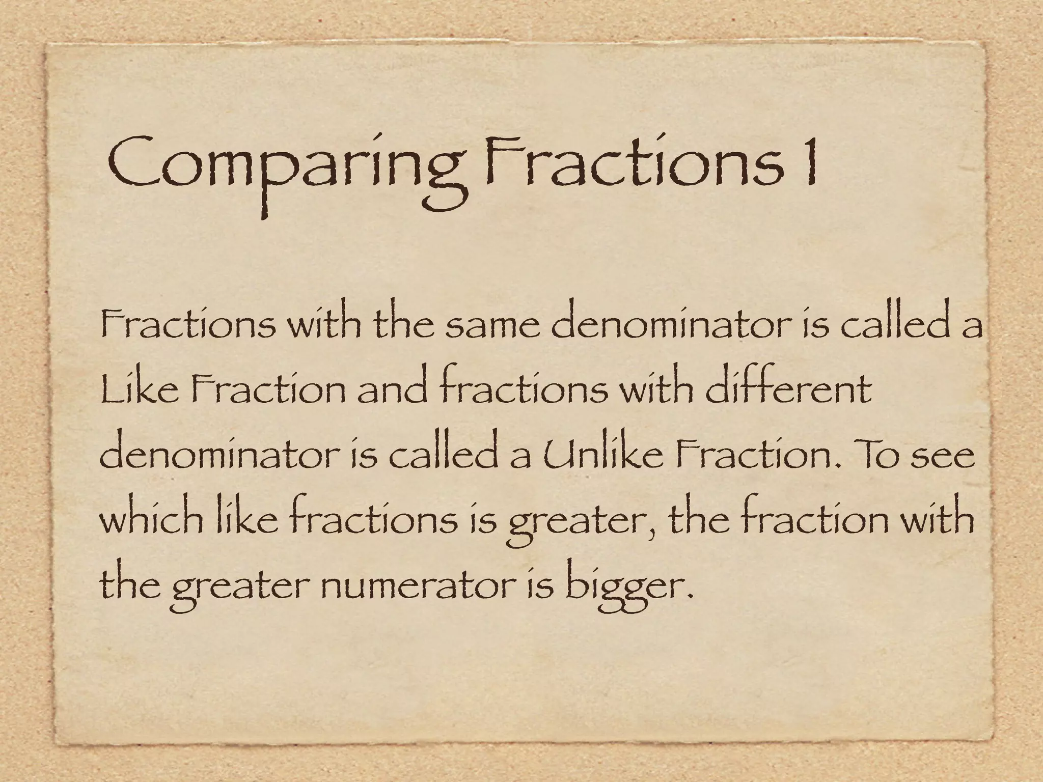 Equivalent, simplifyng and comparing fractions | KEY