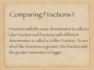 Equivalent, simplifyng and comparing fractions | KEY