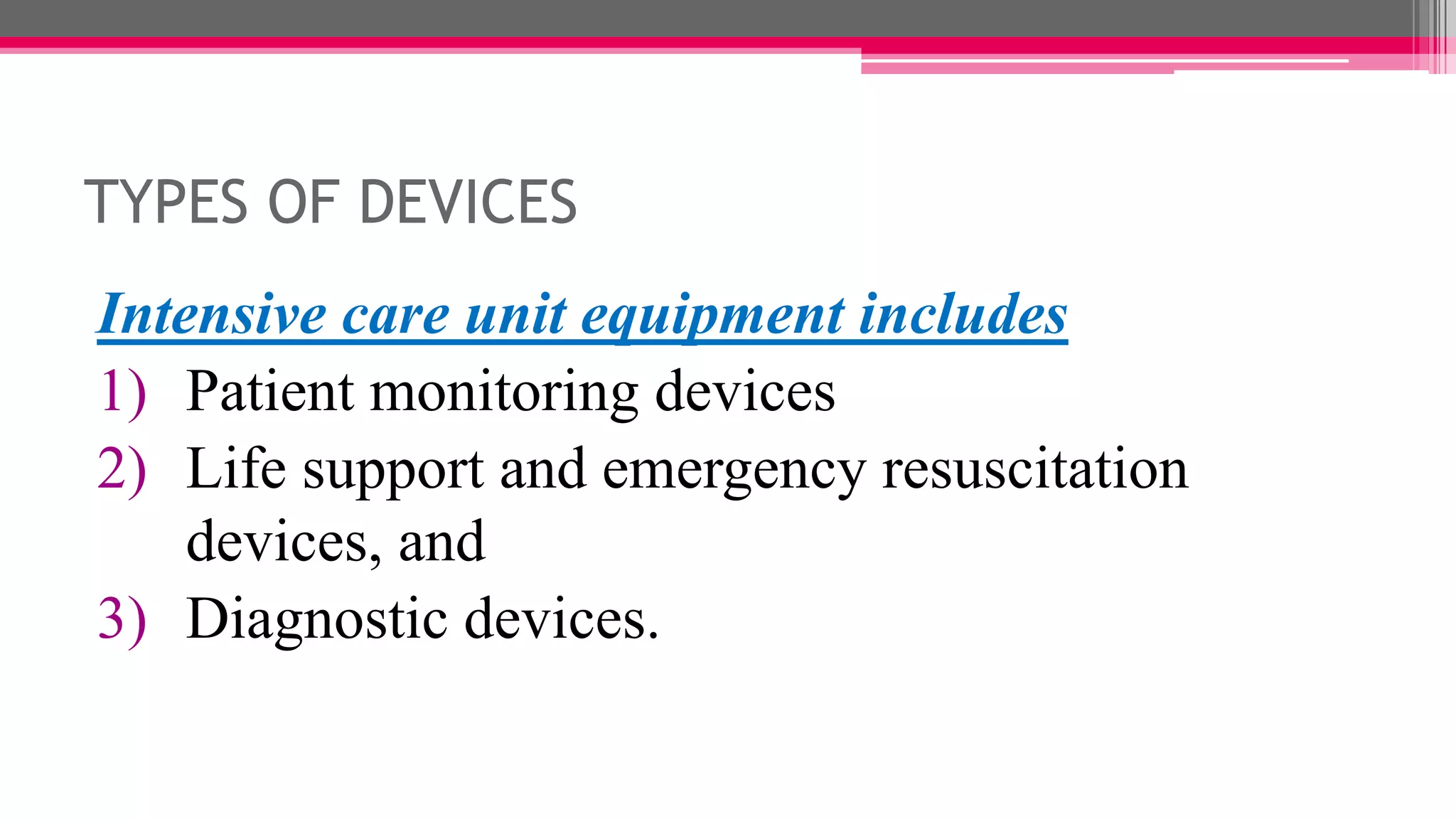RESUSCIATION EQUIPMENTS IN INTENSISIVE CARE UNITS | PPTX