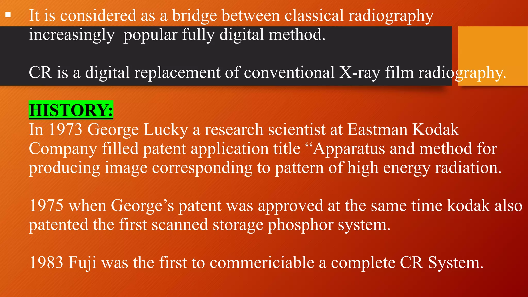 CR (Computed Radiography) System | PPTX