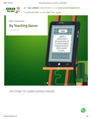 Online Quran classes - Learn Quran - equranforkids | PDF