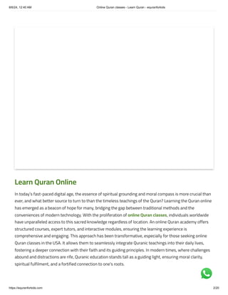 Online Quran classes - Learn Quran - equranforkids | PDF
