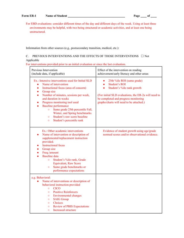 Er 1 evaluationreportannotated-2 | PDF | Special Education | Education
