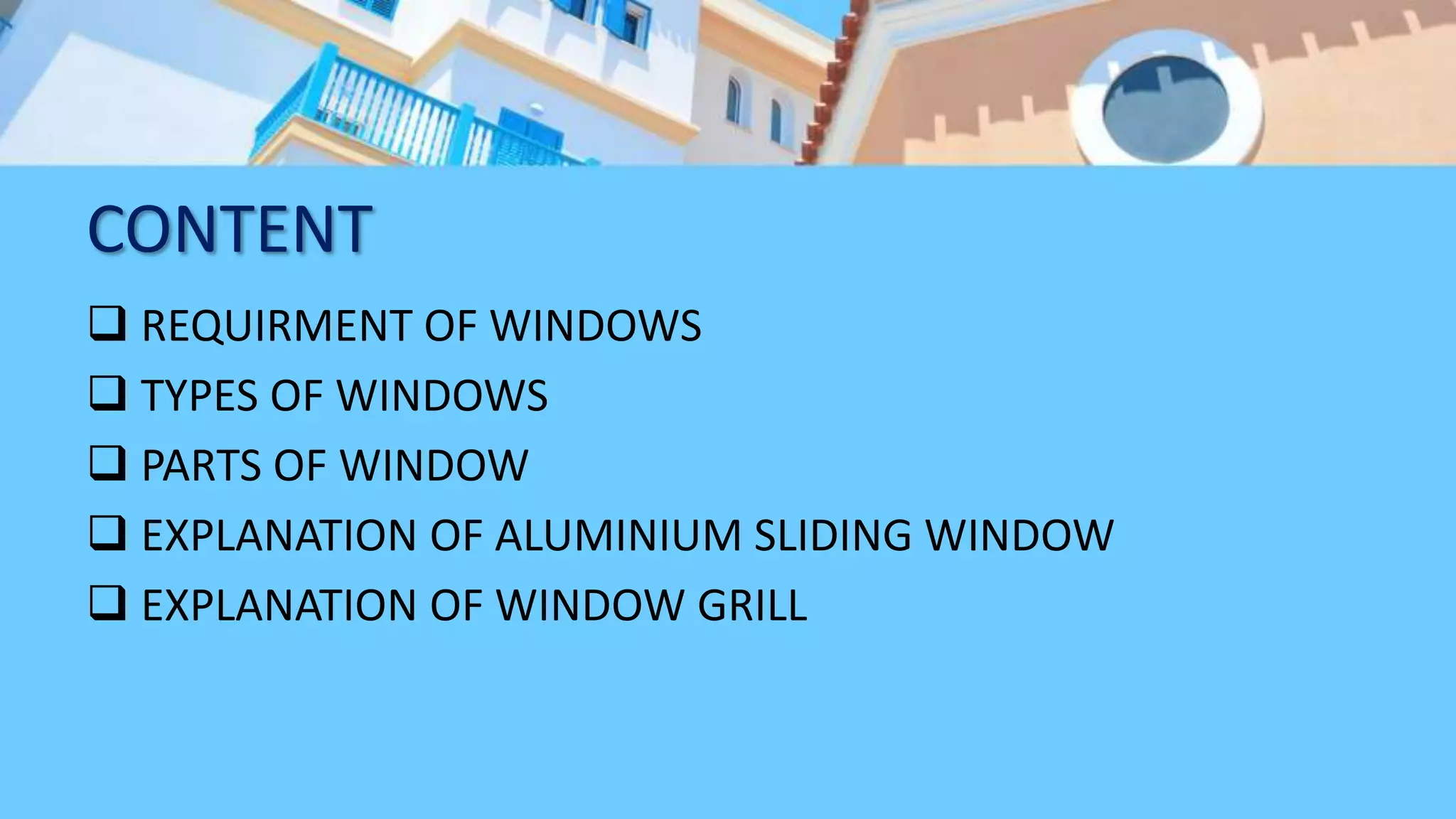 ALUMINIUM SLIDING WINDOWS AND WINDOW GRILL | PPTX