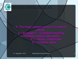 ER - Emergency department triage policy | ODP