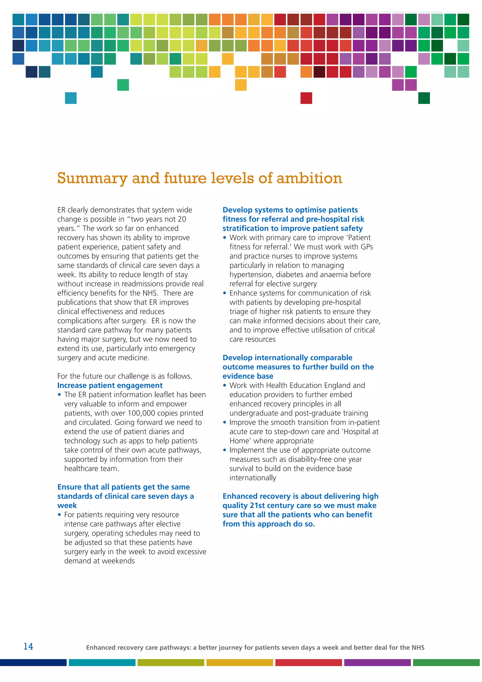 Enhanced recovery care pathway | PDF