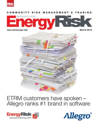 Energy Risk Magazines ETRM Software Rankings 2013 | PDF