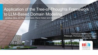 Application of the Tree-of-Thoughts Framework to LLM-Enabled Domain ...