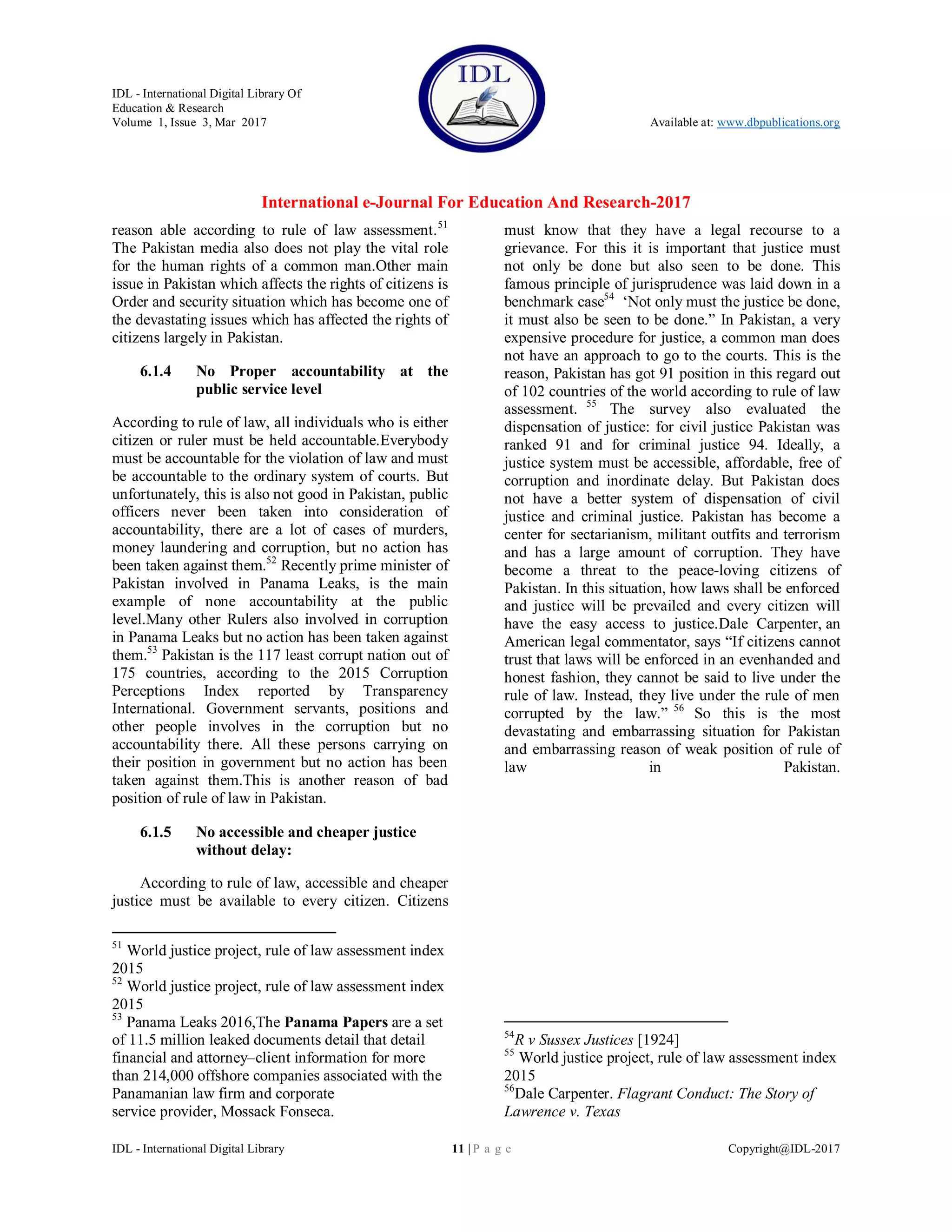 A Brief Assessment of Rule of Law and Human Rights under the ...