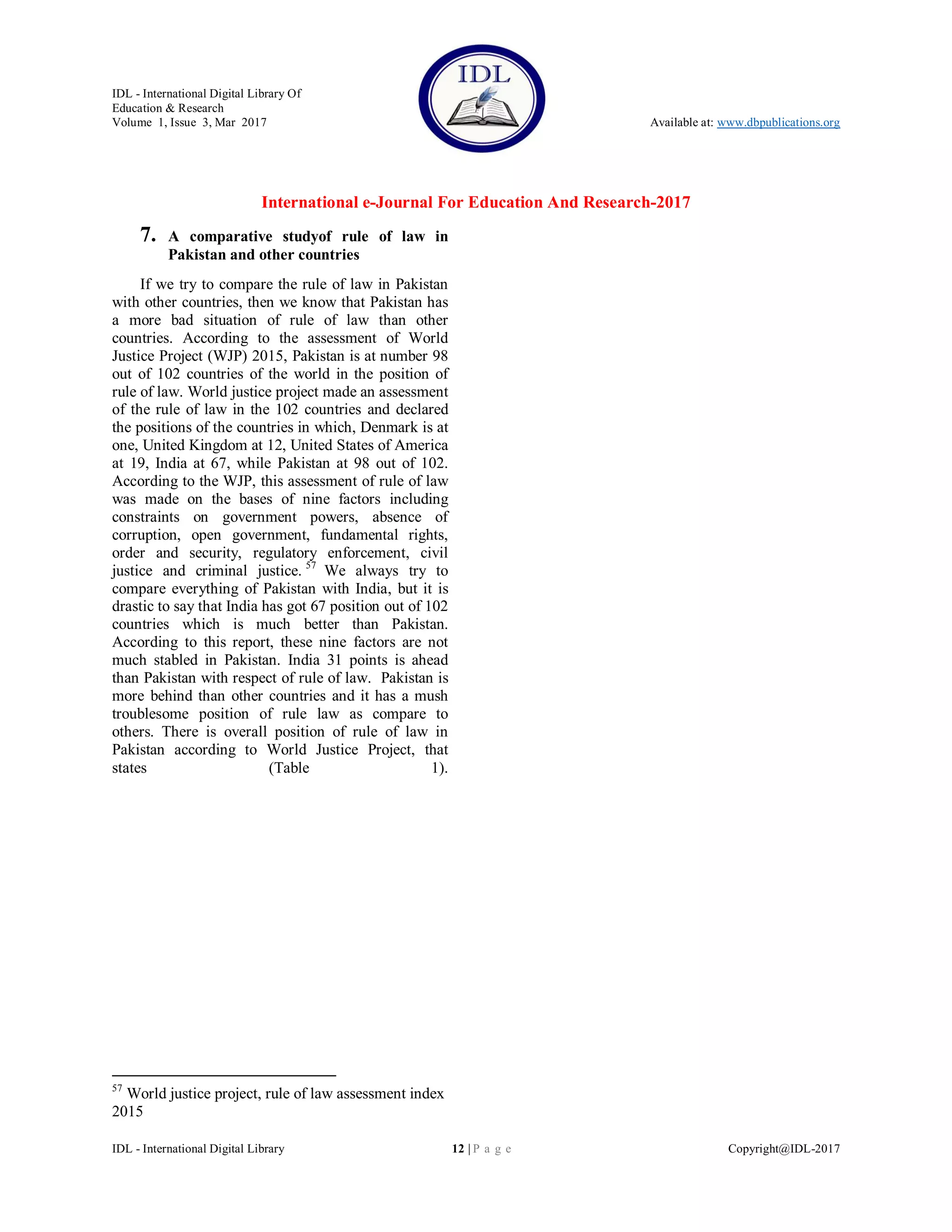 A Brief Assessment of Rule of Law and Human Rights under the ...