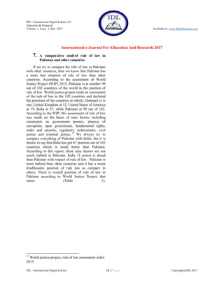 A Brief Assessment of Rule of Law and Human Rights under the ...