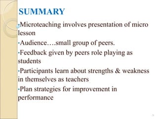 MicroteachingMicroteaching is a learning method for teaching faculty | PPT