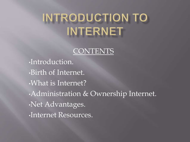 Introduction To Internet | PPT