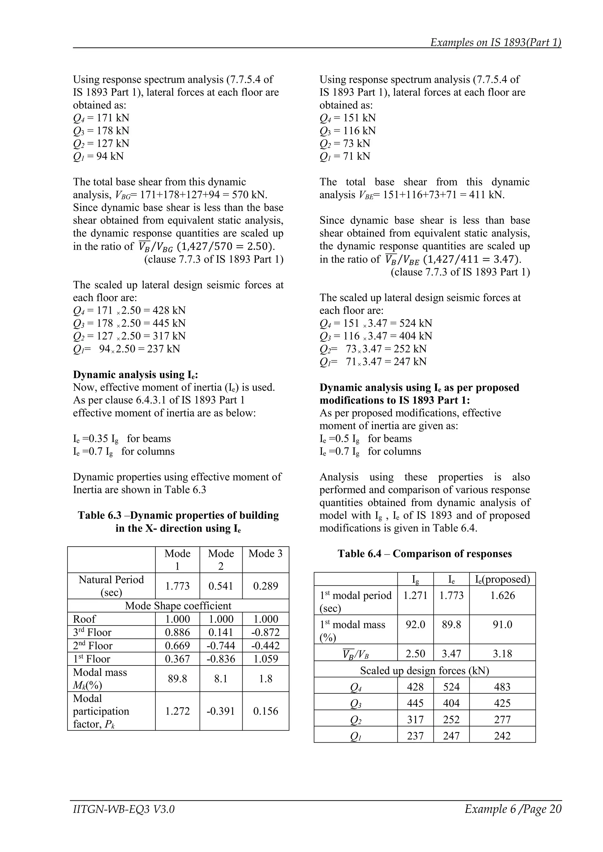 Explanatory Examples on Indian Seismic Code IS 1893 (Part I) | PDF