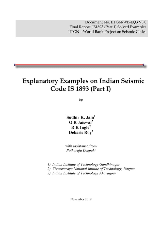 Explanatory Examples on Indian Seismic Code IS 1893 (Part I) | PDF