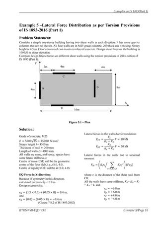 Explanatory Examples on Indian Seismic Code IS 1893 (Part I) | PDF