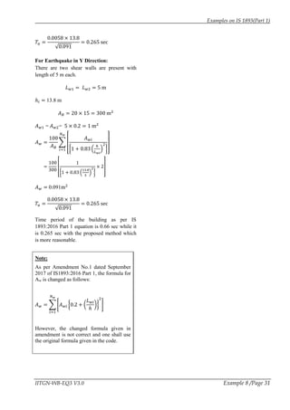 Explanatory Examples on Indian Seismic Code IS 1893 (Part I) | PDF