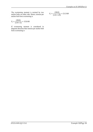 Explanatory Examples on Indian Seismic Code IS 1893 (Part I) | PDF