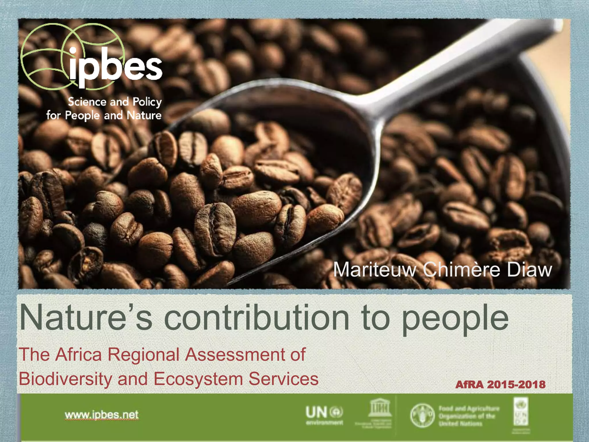 Nature’s Contribution to People: The Africa Regional Assessment of ...