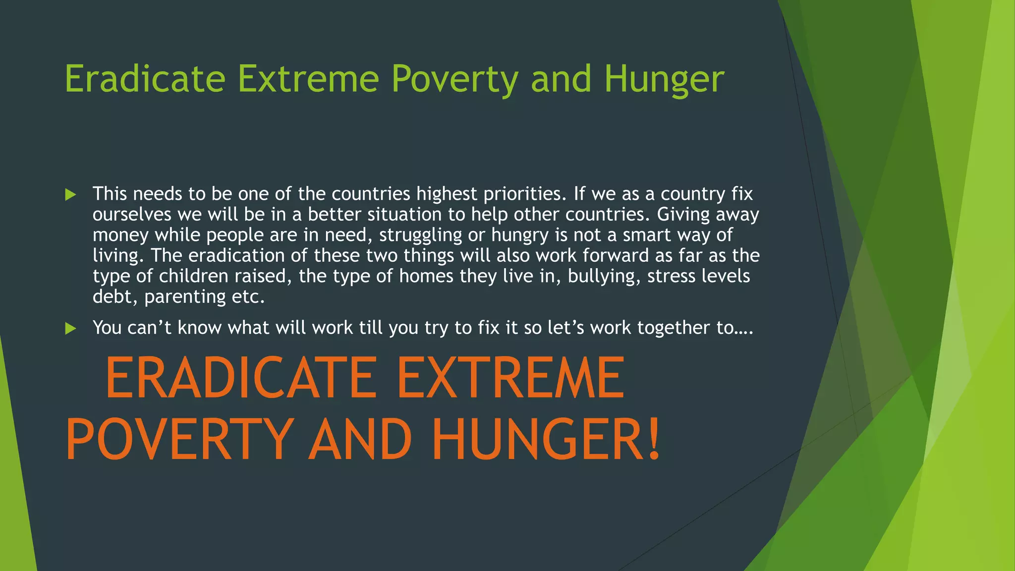 Eradicate Extreme Poverty and Hunger | PPTX