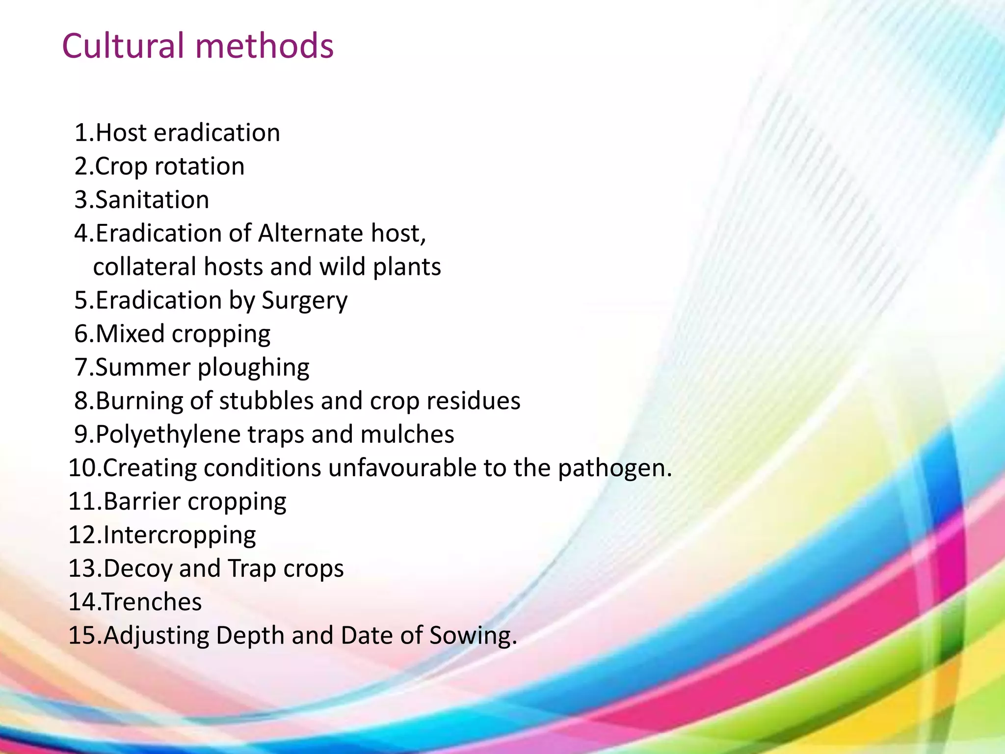 PRINCIPLES OF PLANT DISEASE MANAGEMENT AN OVERVIEW ON ERADICATION | PPTX