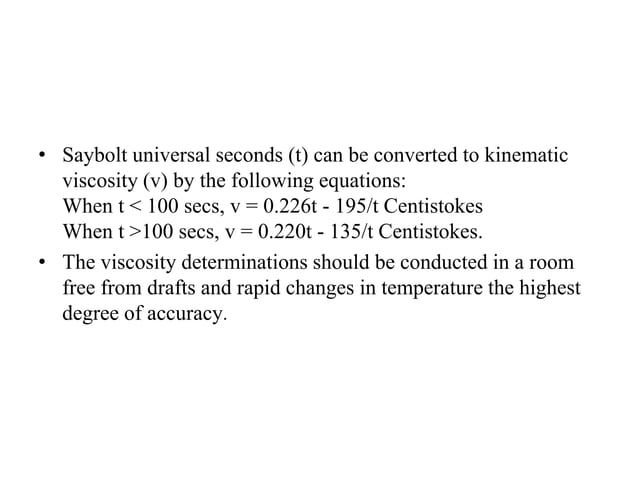 saybolt viscometer | PPTX | Physics | Science