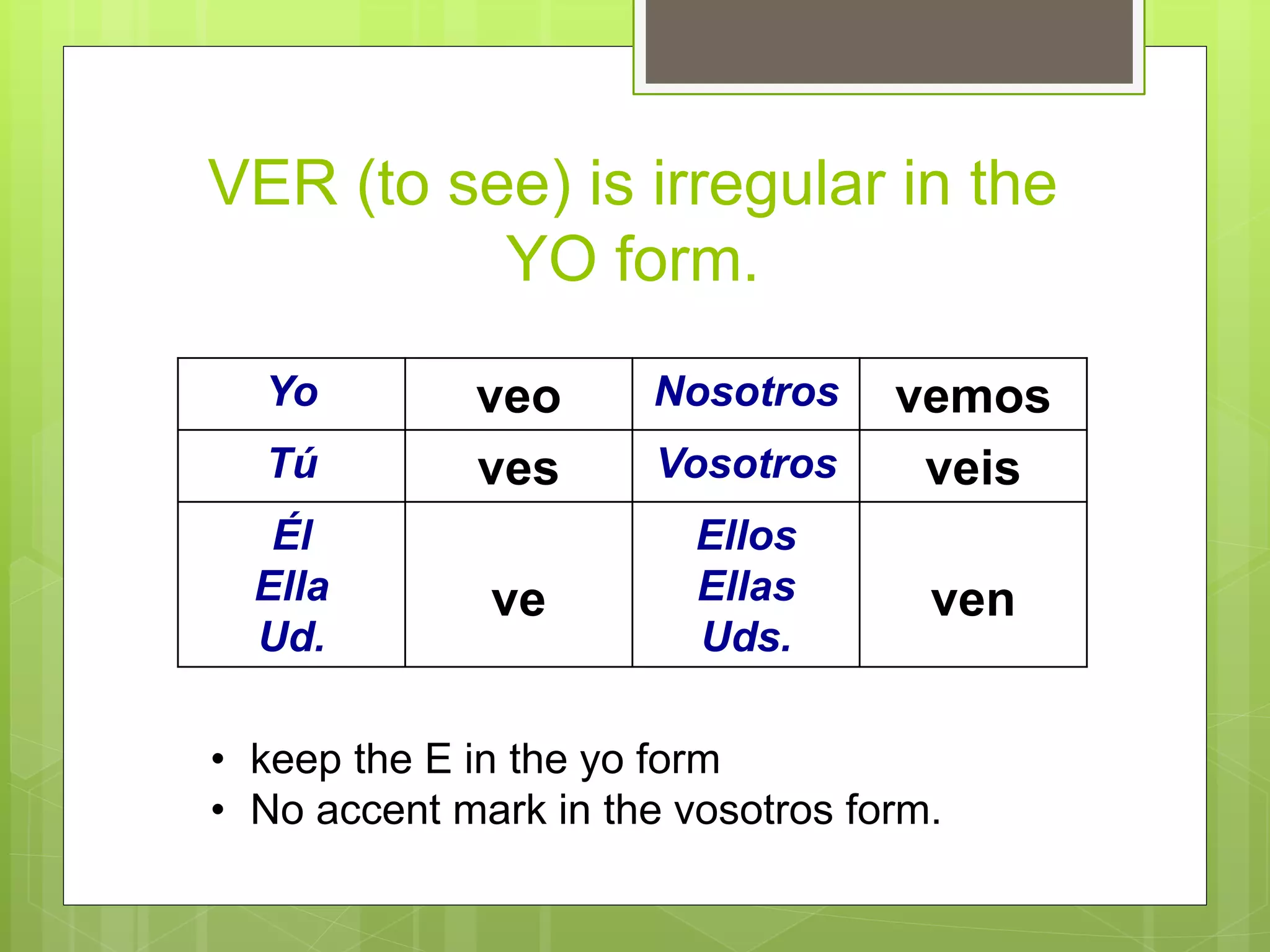Er and -ir verbs | PPT
