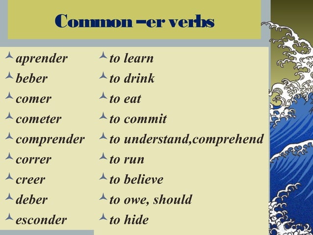 Er and ir Spanish verbs in the present tense | PPT