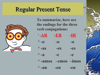 Er and ir Spanish verbs in the present tense | PPT