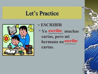 Er and ir Spanish verbs in the present tense | PPT