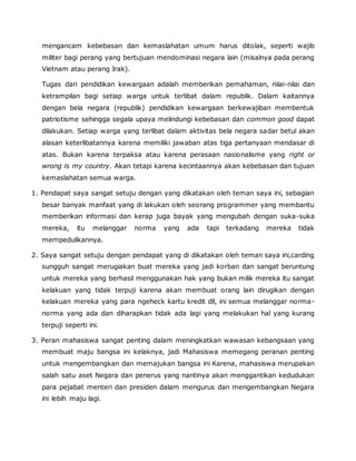 Eran mahasiswa dalam membela negara | DOCX