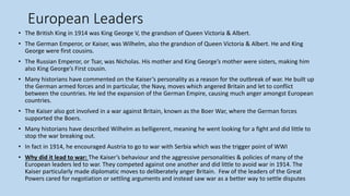 Causes of WW1 | PPTX