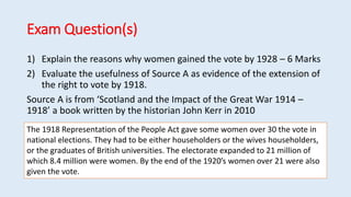 Why women got the vote | PPTX