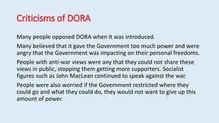 Defence of the Realm Act | PPTX