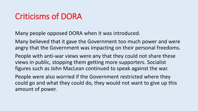 Defence of the Realm Act | PPT