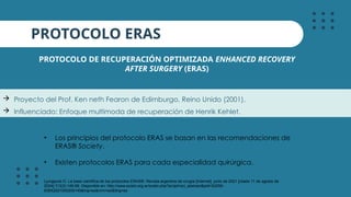 Protocolo eras cirugía general exposición de revisión | PPTX