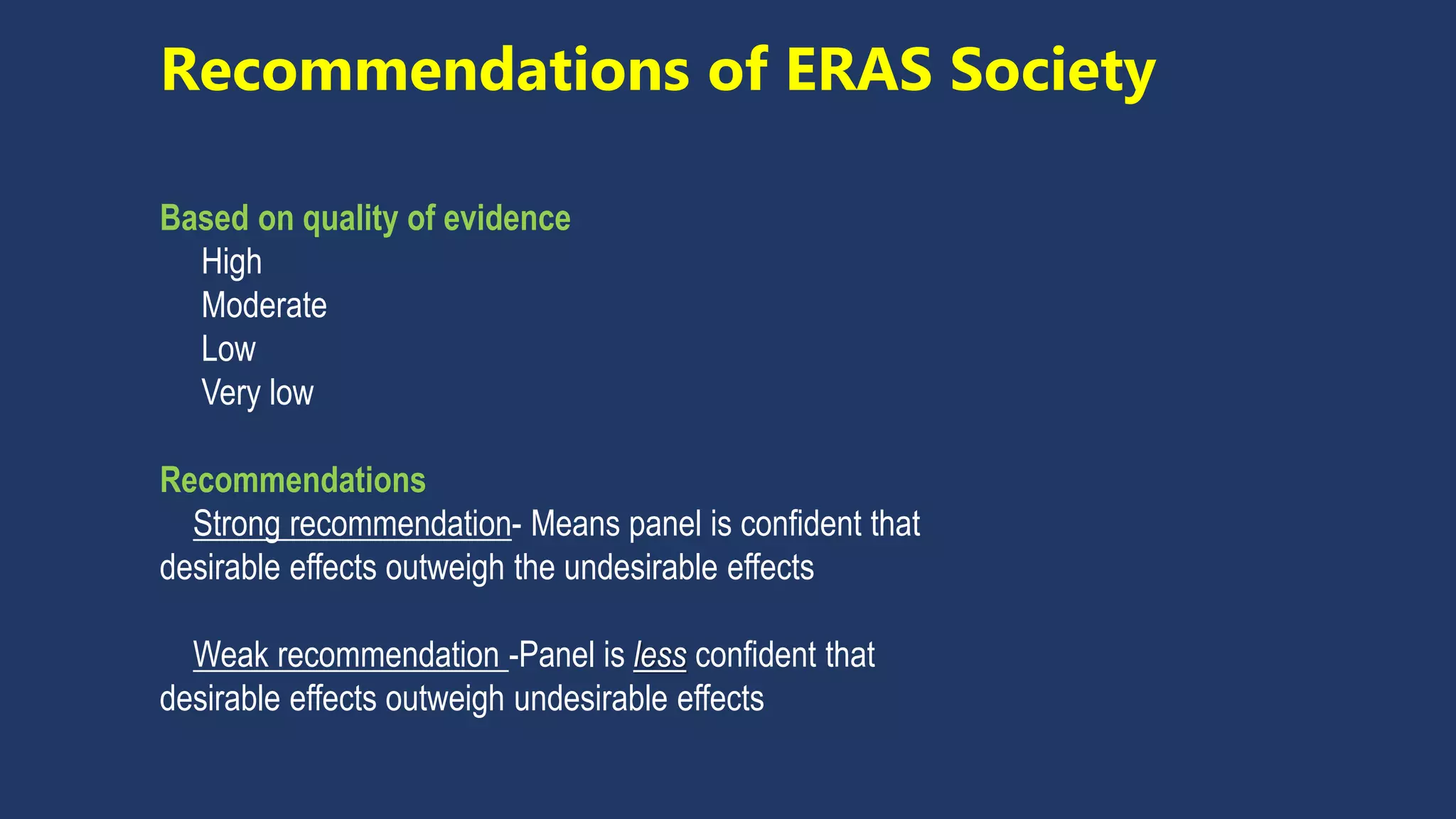 Eras after bariatric surgery - Dr H V Shivaram | PPTX