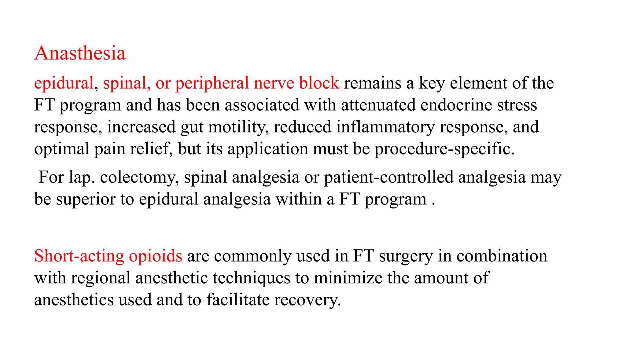 Eras fast track surgery | PPTX