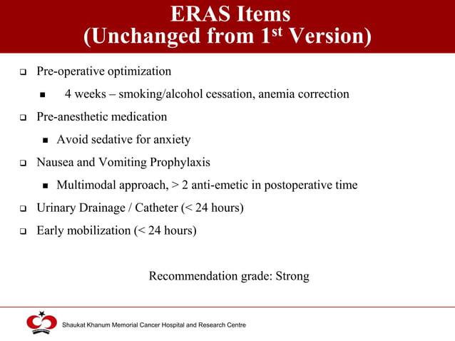 ERAS Gynecologic Oncology (2019).pptx | Cancer | Diseases and Conditions