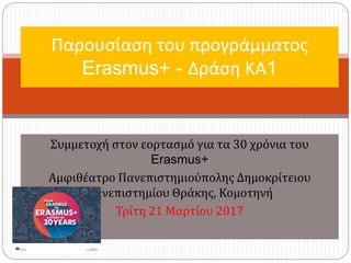 παρουσίαση του προγράμματος Erasmus+ δράση κα1 | PPTX