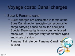 Costs of running a ship calculations and | PPTX
