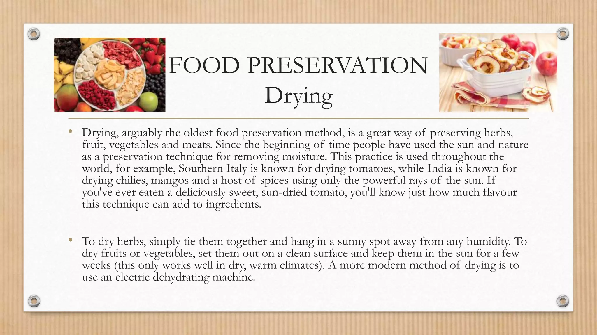 Food drying and fermentation experiments in Joniškis | PPT