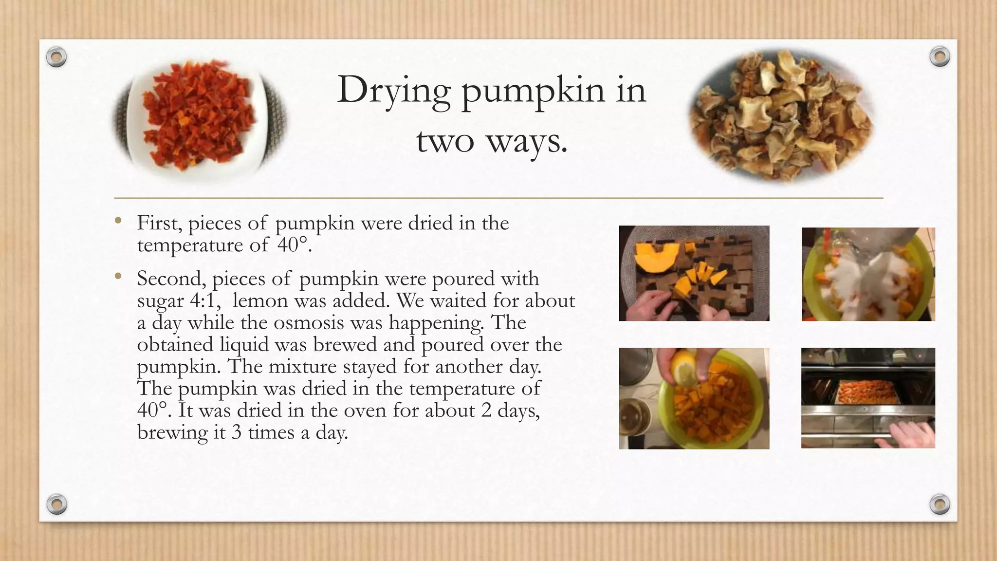 Food drying and fermentation experiments in Joniškis | PPT