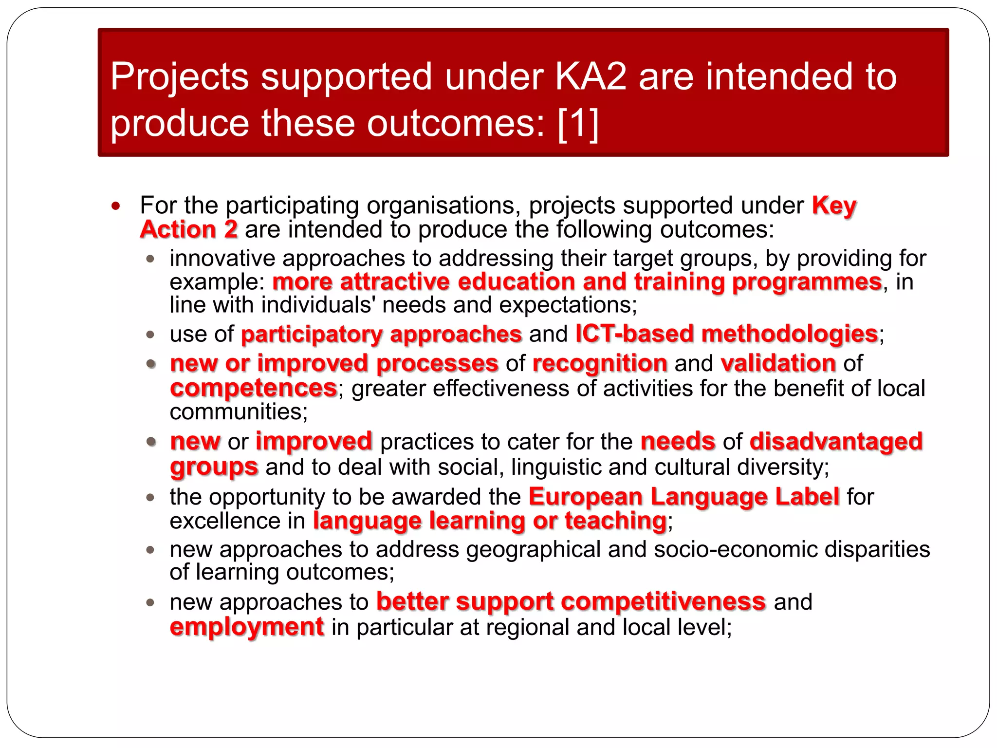 Erasmus ka2 general framework | PPTX