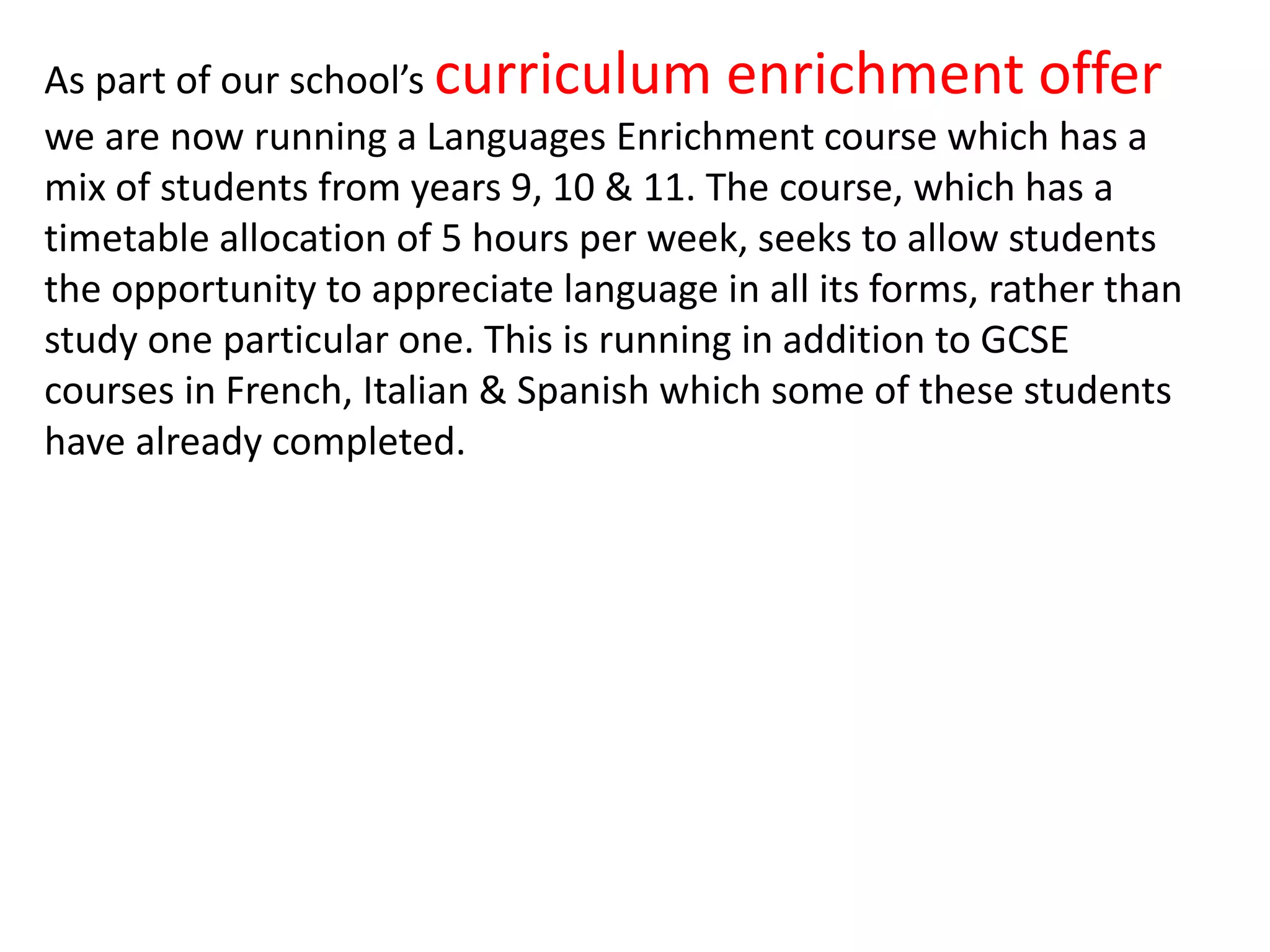 Erasmus languages enrichment presentation | PPT