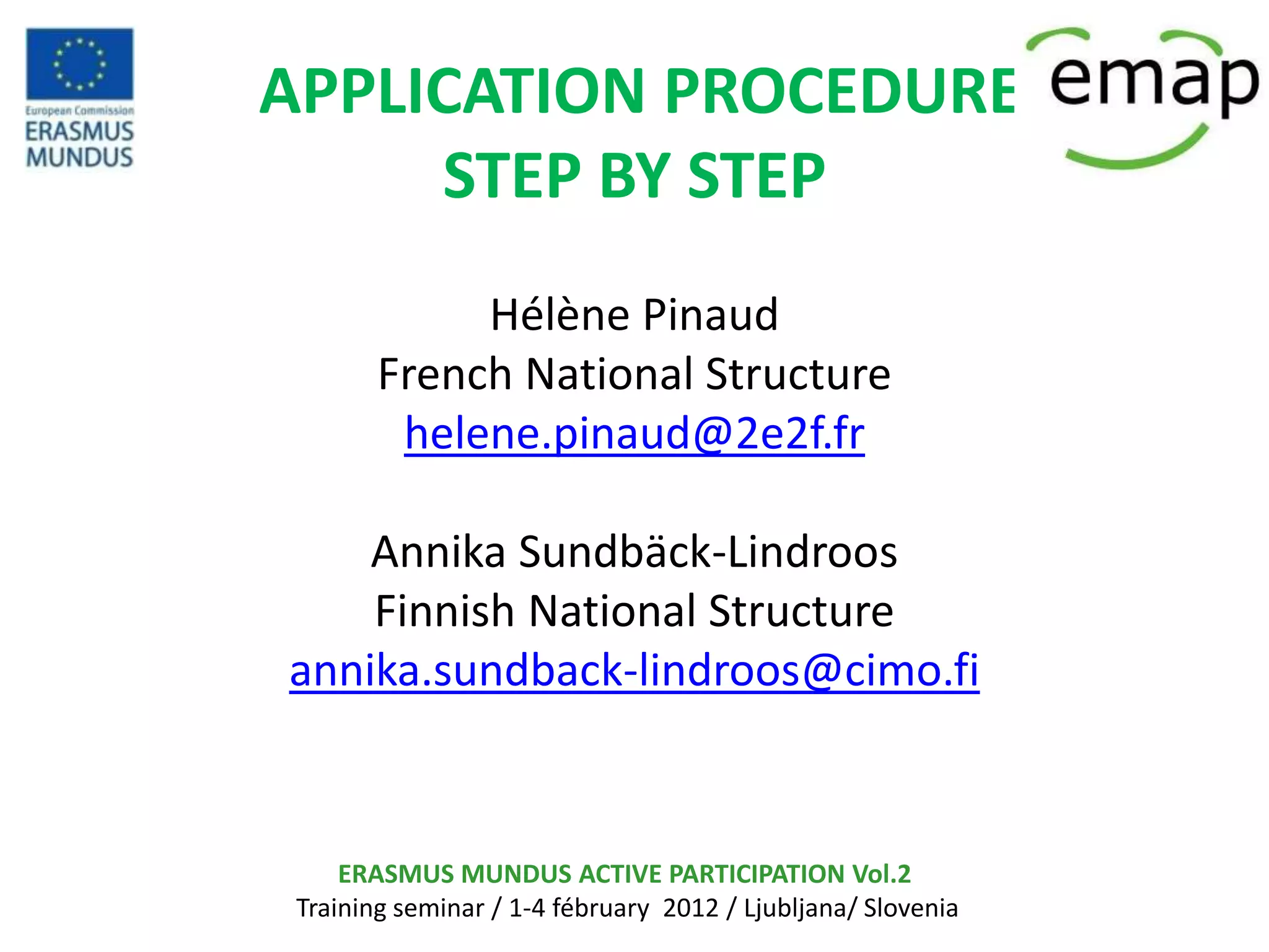 EMMC: Application Procedure | PPT
