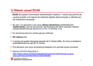 Erasmus+ tutorial ECAS i PIC | PPT