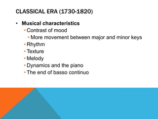 Eras of music overview | PPTX