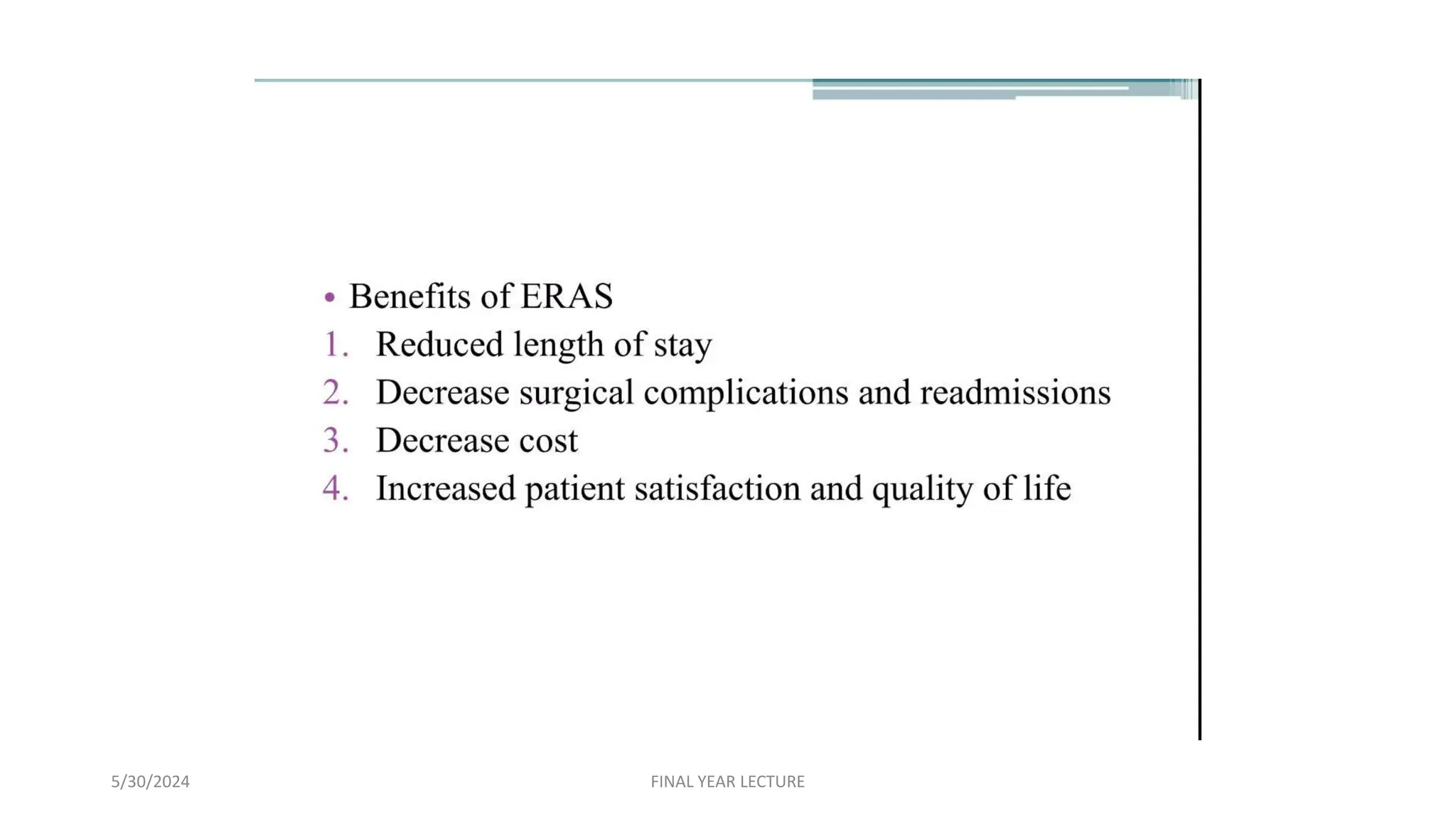 Enhanced Recovery after Anesthesia: ERAS PRESENTATION .pptx
